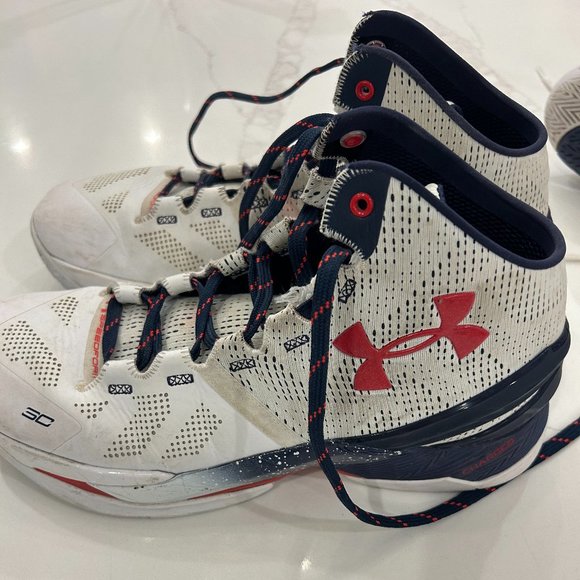 Under Armour | Shoes | Mens Under Armour 95 White High Top Basketball ...